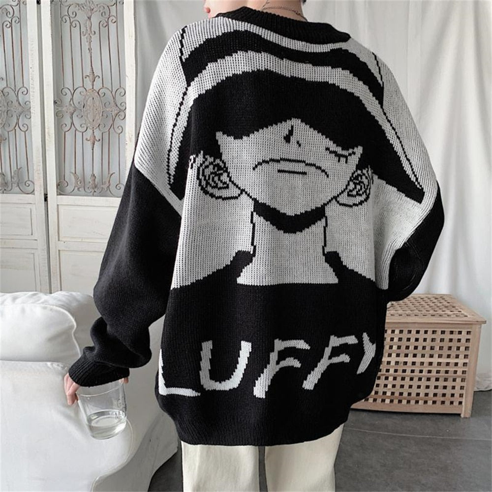 One Piece Luffy Inspired Knit Cardigan | One Piece Merch | Anime Merch ...