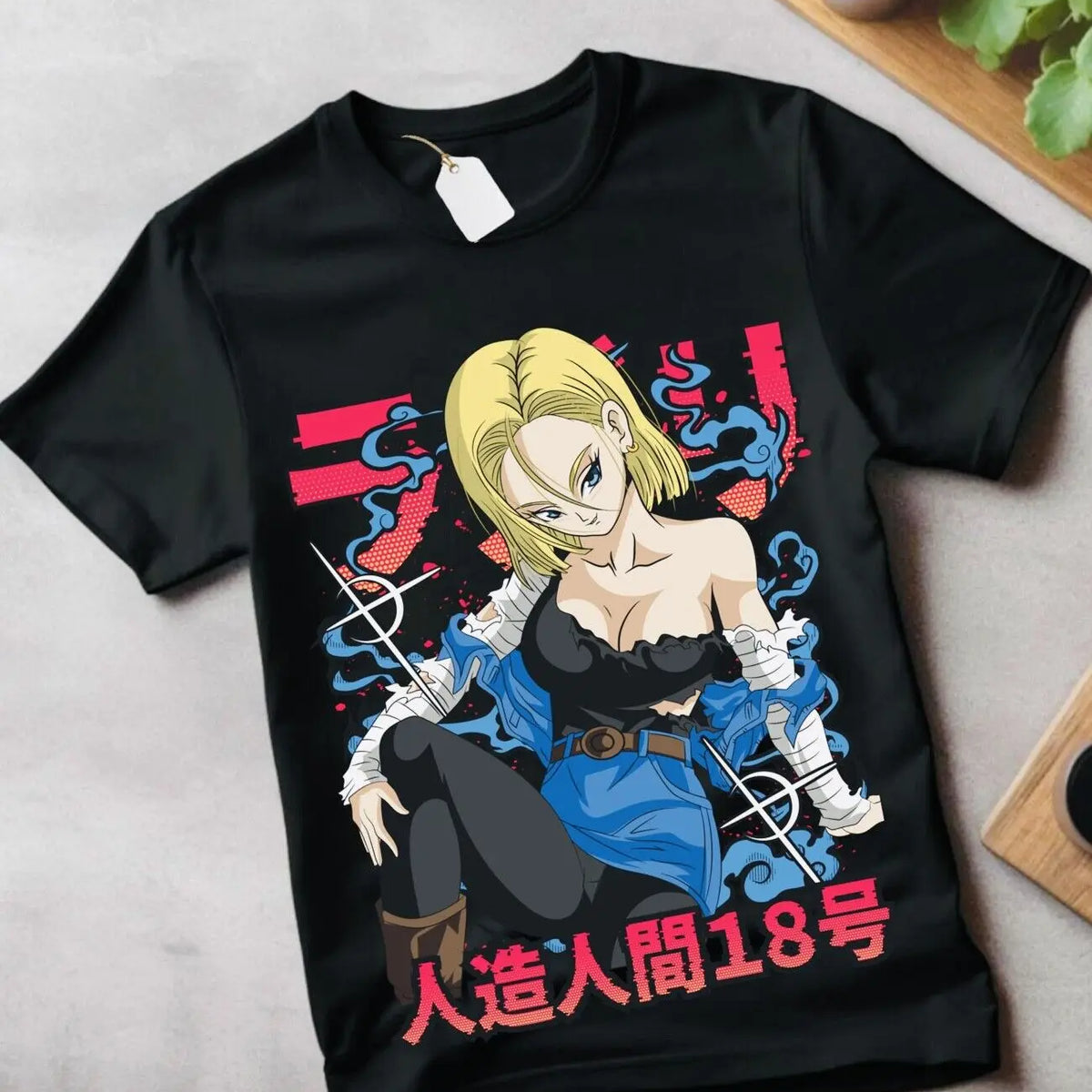 Android 18 Power-Up Tee | Anime shirts | Anime merch | Anime tees ...
