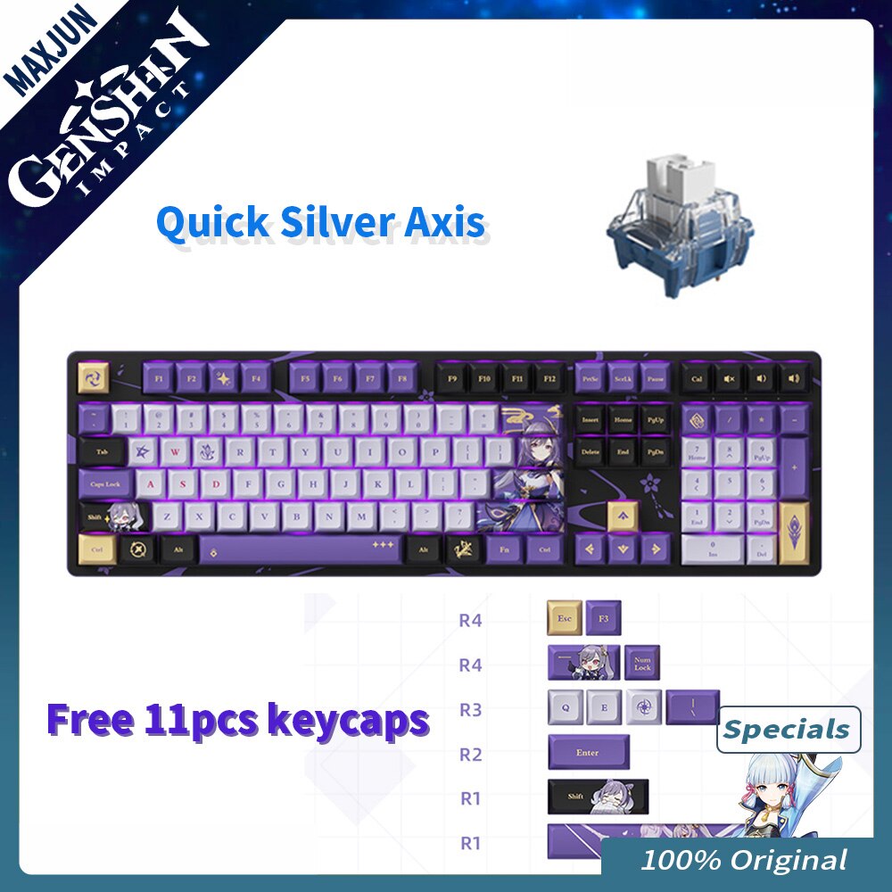Genshin Impact Official Keqing Themed Mechanical Gaming Keyboard ...