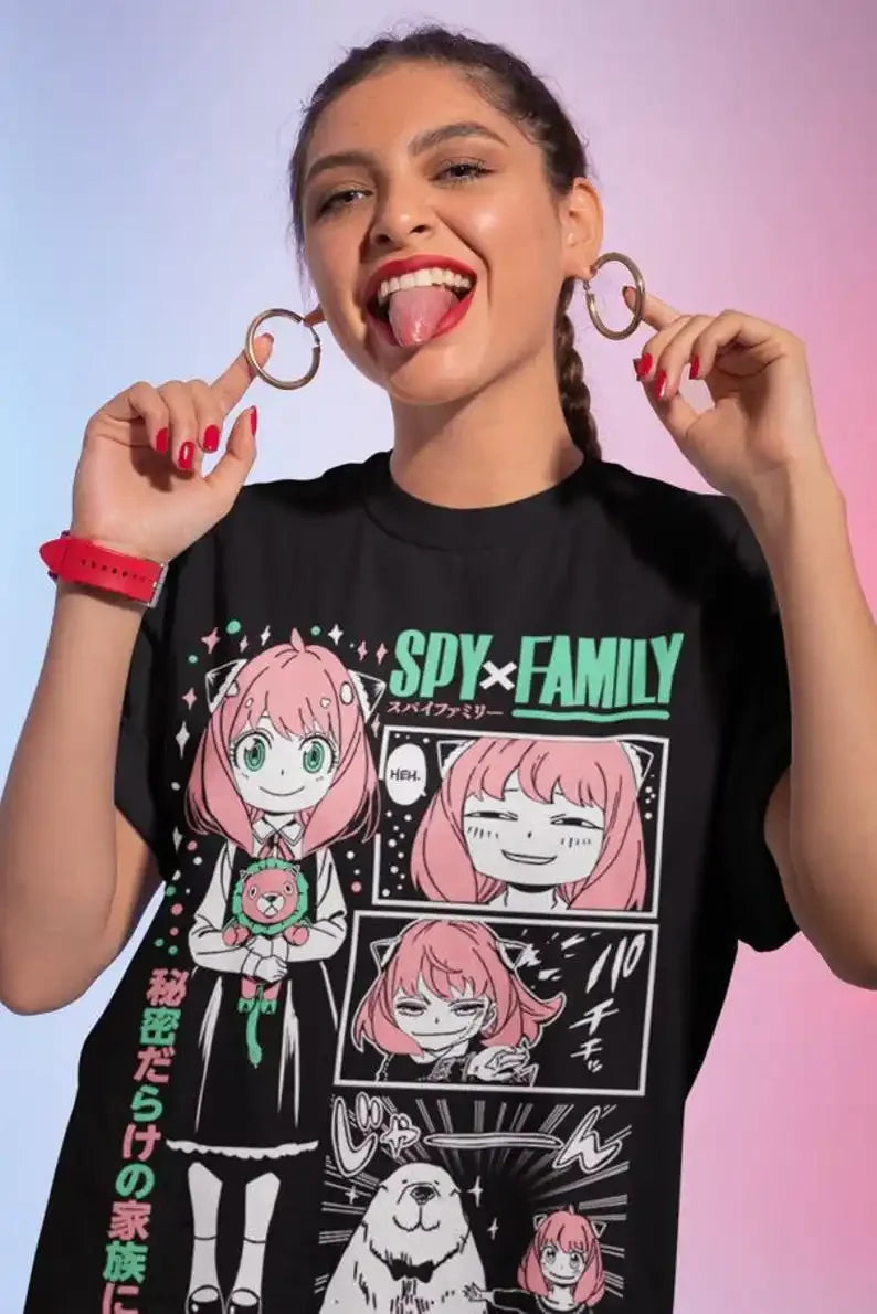Anya Expressions Tee | Anime shirts | Anime merch | Anime tees ...